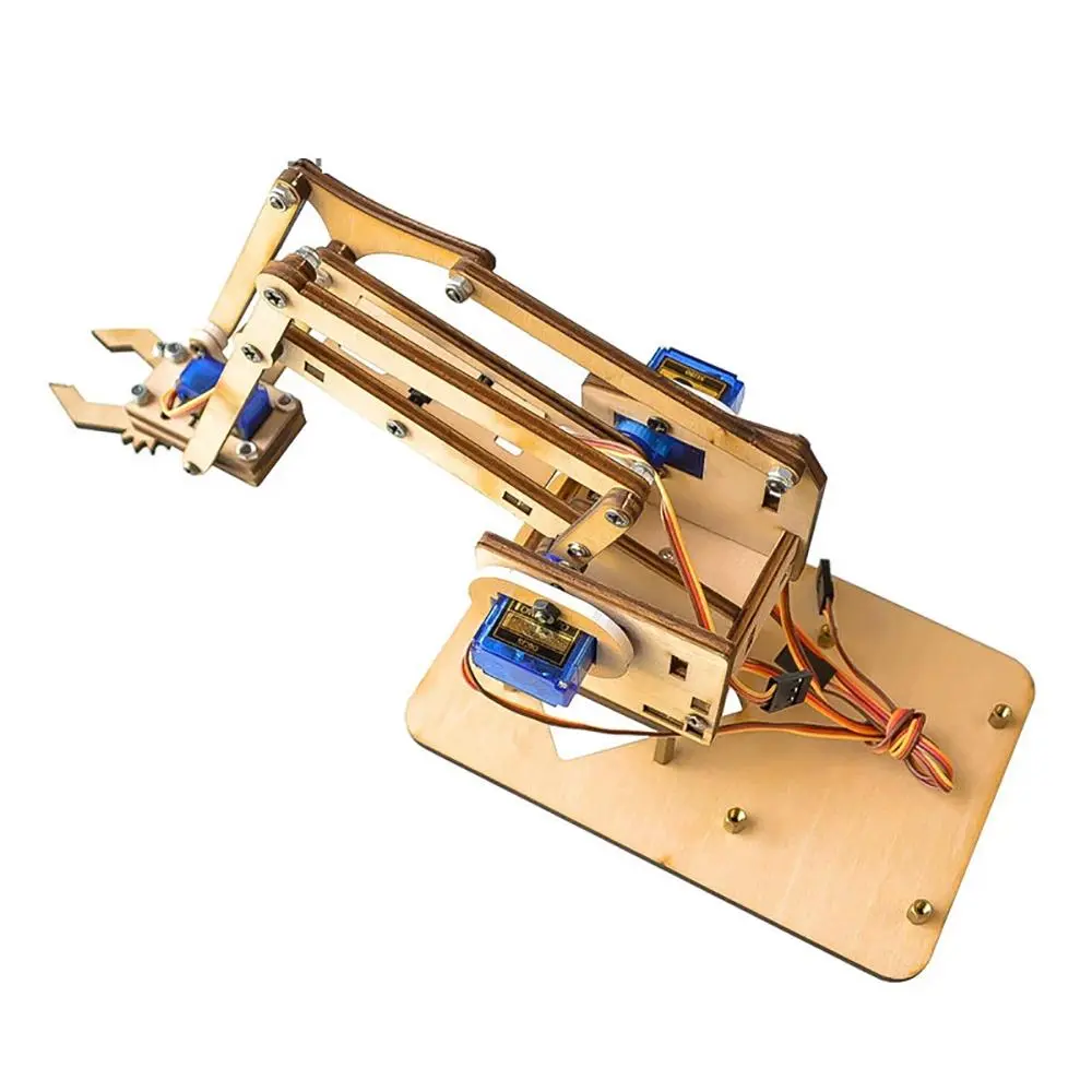 4 DOF WOODEN ROBOTIC ARM KIT - STAR BABY ELECTRONICS